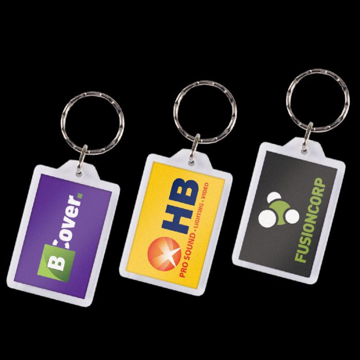 Get Our Rectangular Lens Key Ring Custom Printed With Your Logo!